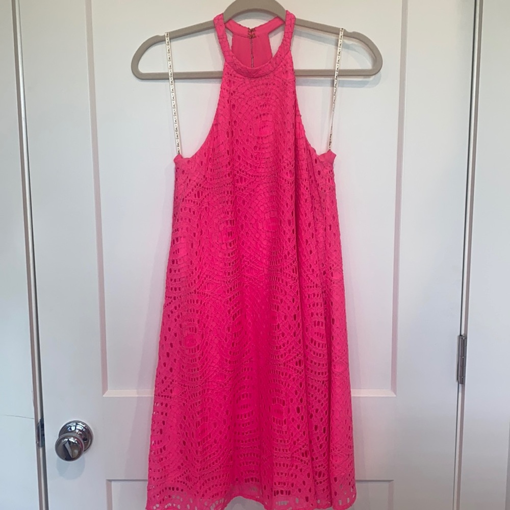 Lily Pulitzer Bright Pink Eyelet Dress. - Gem